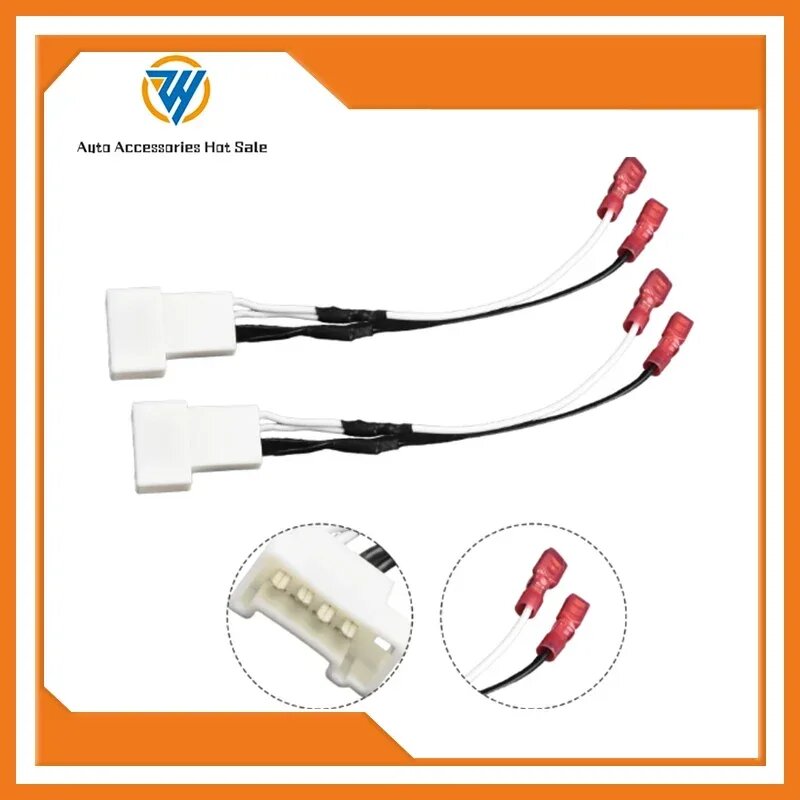 2x 4-контактный адаптер жгута проводов переднего динамика для Toyota Tacoma 2016-2019, адаптер жгута проводов, установка компонентных динамиков