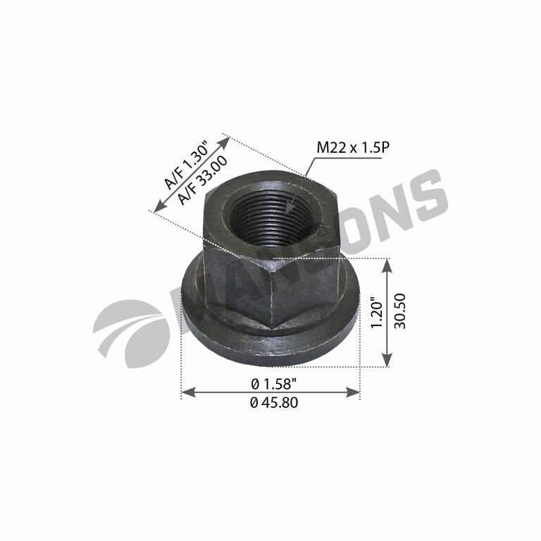 Гайка колеса полуприцепа 10 штук, тягача арт WN325 MANSONS