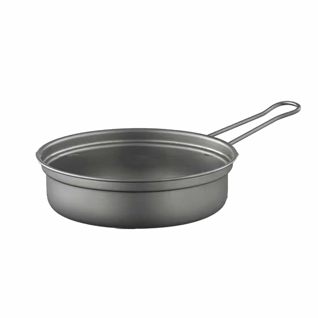 Металлические кастрюли для кемпинга, уличная посуда со складной ручкой, портативная посуда, сковорода приготовления пищи