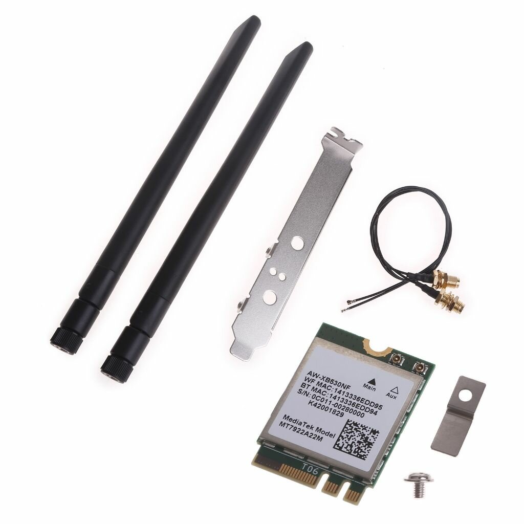 MediaTek Wi-Fi 6E MT7922 AW-XB530NF Карта беспроводной локальной сети 802.11AX WiFi Bluetooth BT 5.2 Адаптер 2400 Мбит/с NGFF M2