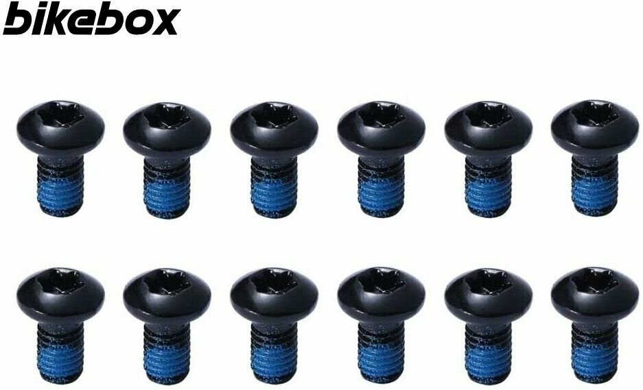 Комплект болтов M5x9 Torx T25 для крепления тормозного диска велосипеда 12 шт, сталь, защита от коррозии, универсальные