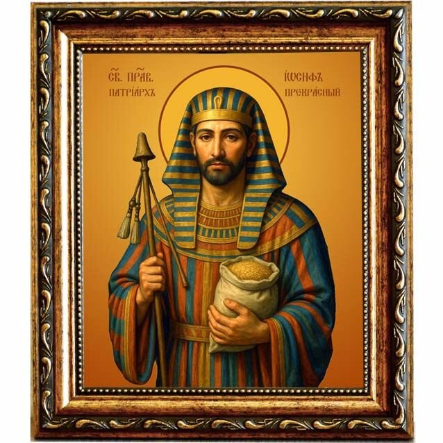 Иосиф Прекрасный ветхозаветный патриарх. Икона на холсте. (15 х 18 см) В раме