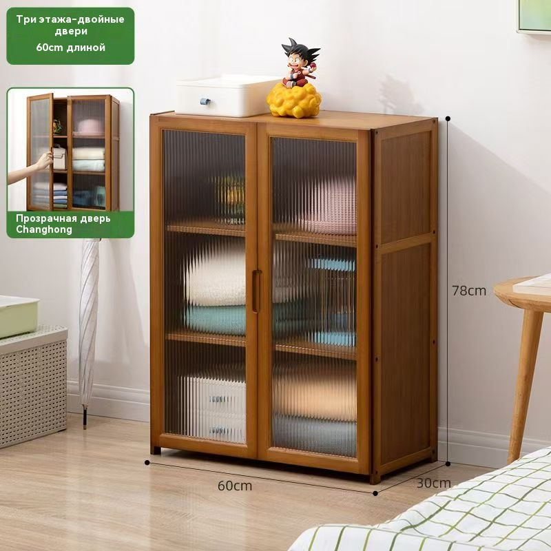Шкаф книжный, бамбук, глянцевое покрытие, 30 см x 60 см x 78 см