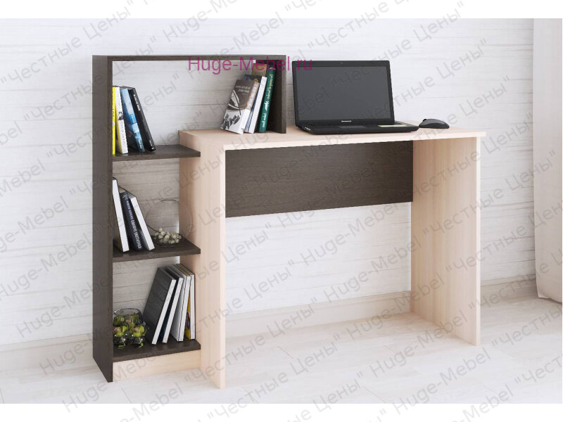 Стол компьютерный "Квартет-2 Венге / Дуб" Huge Mebel . Ширина 1250 Высота 1020. Столы компьютерные