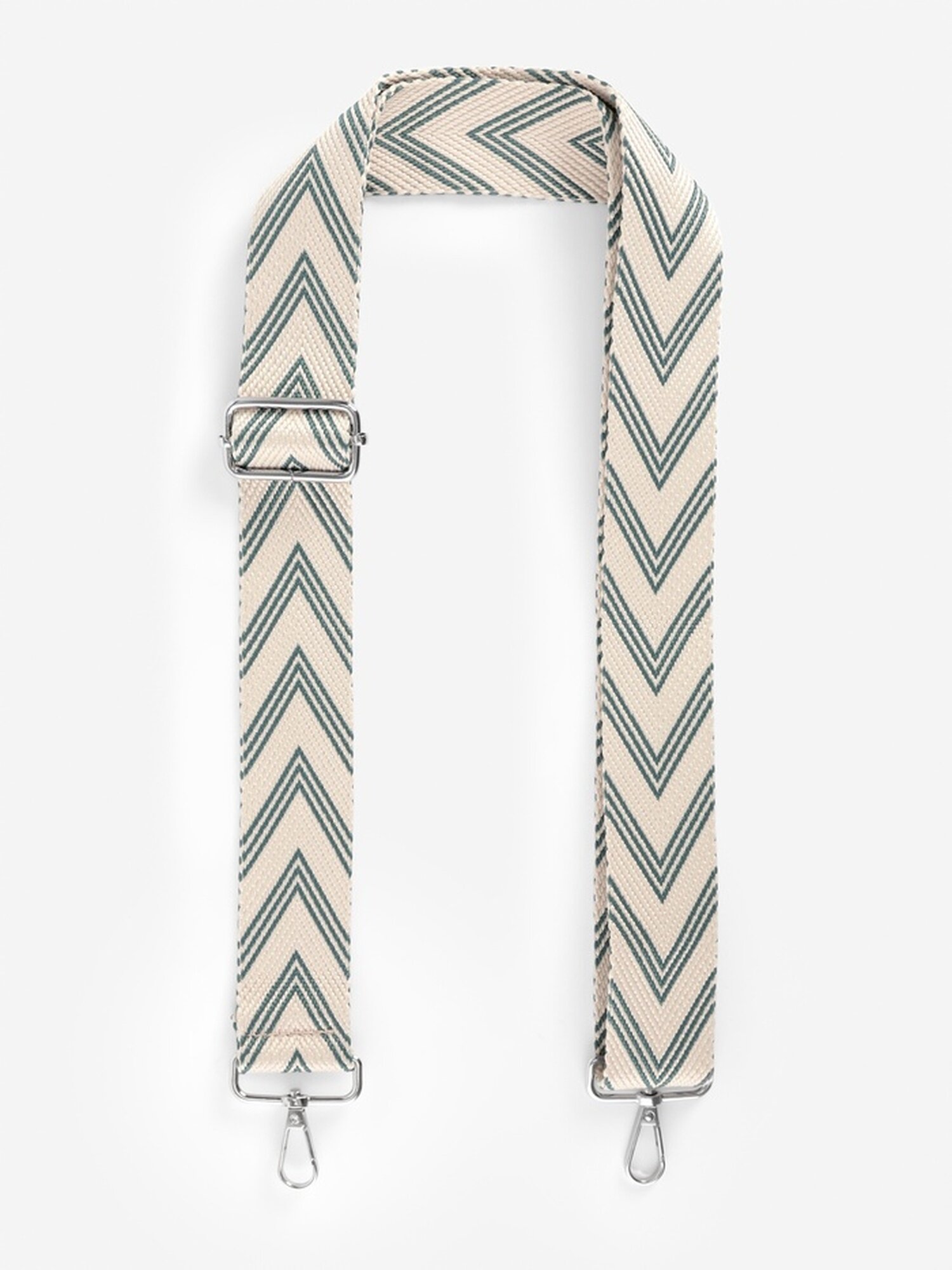 Ручка для сумки «Стрелки тройные», с карабинами, 139 ± 3 × 3,8 см, цвет белый/серый