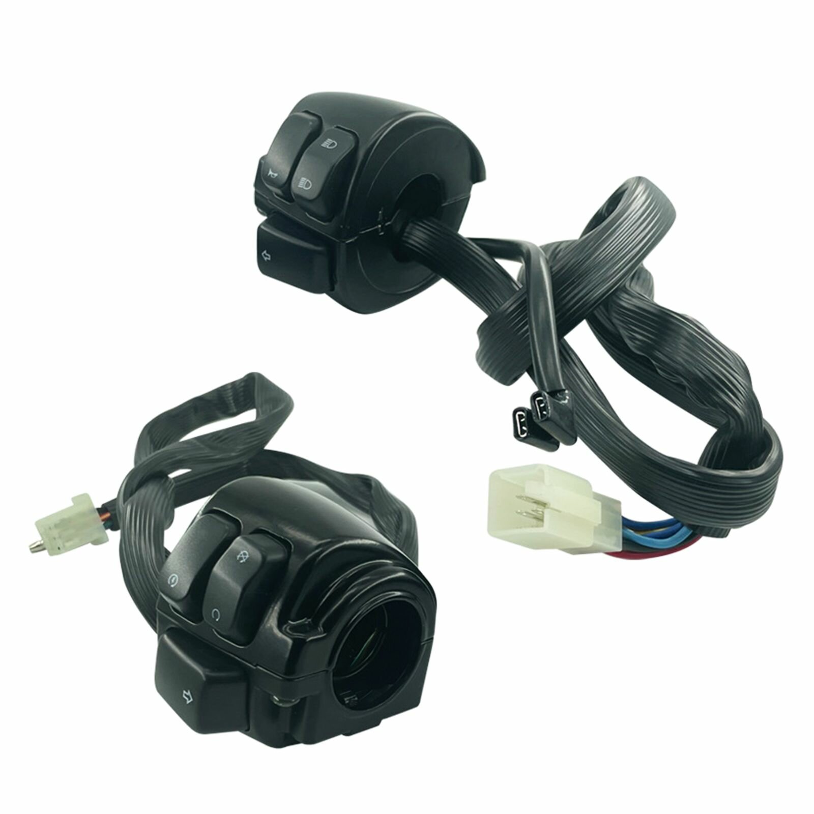 25 мм переключатели для мотоциклов, кнопка звукового сигнала для мотоцикла, электрическая противотуманная фара, указатель поворота, пусковой переключатель контроллера на руле, 2x