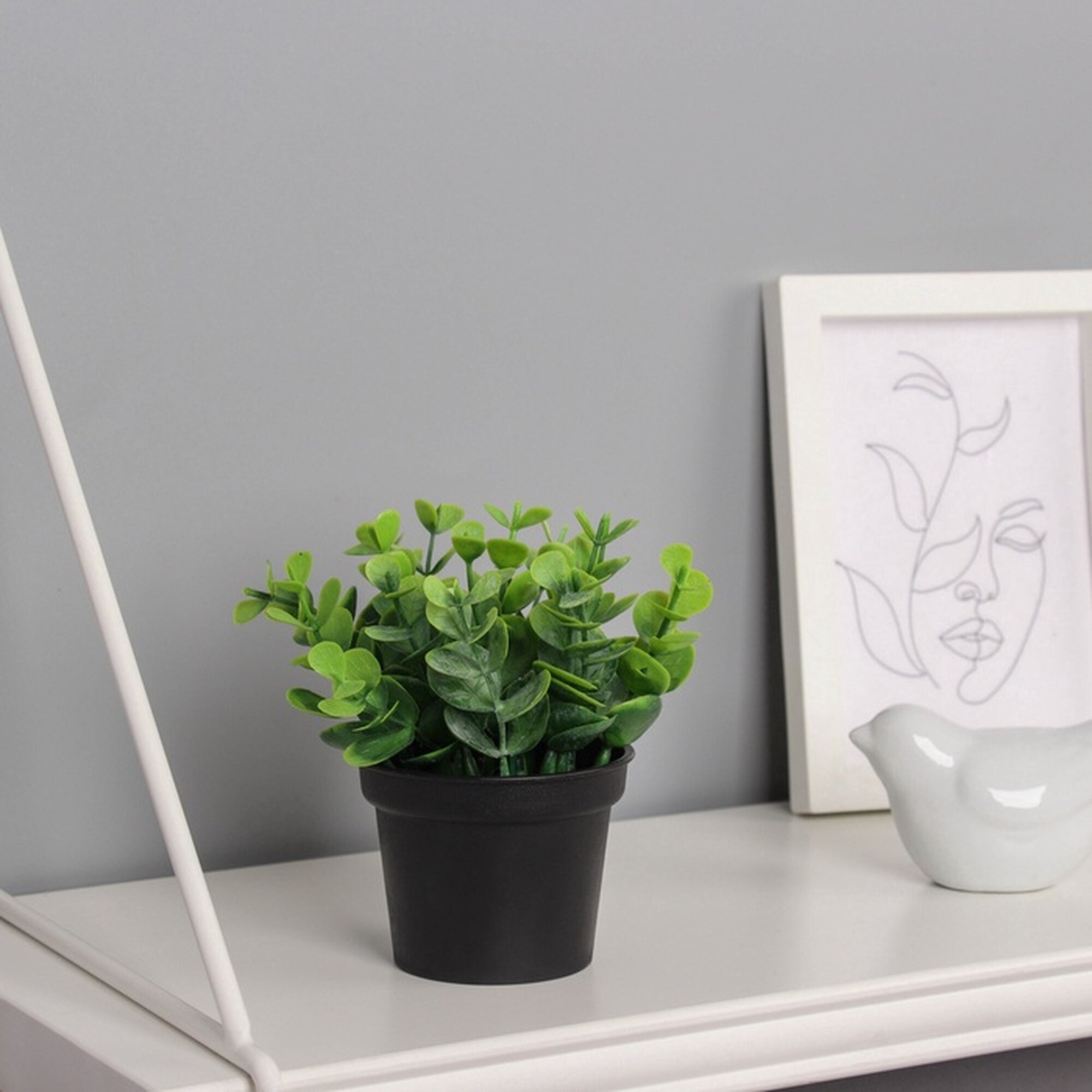 Бонсай Сима-ленд «Ива бойда мини», в горшке, пластик, зеленый, 11x7 см