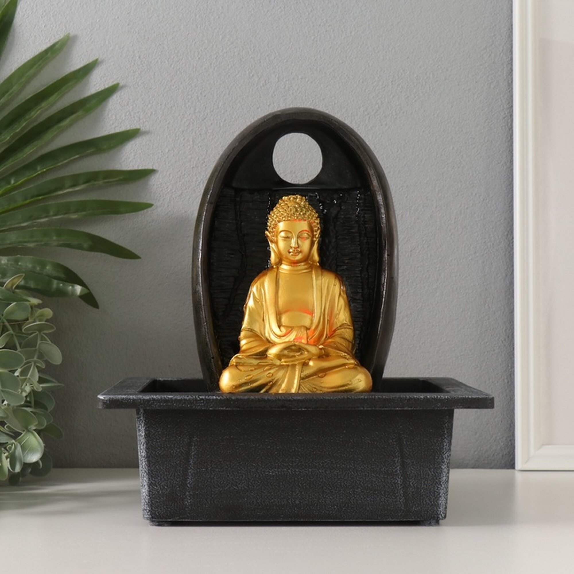 Фонтан Сима-ленд "Будда в медитации", полистоун/стекло, 23 см x 17,5 см x 27 см