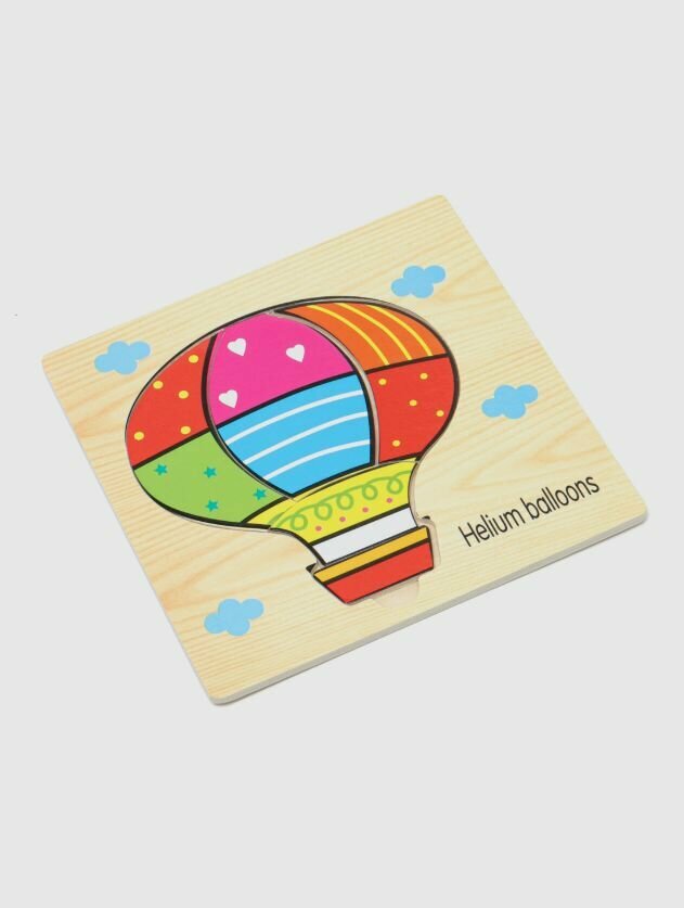 Пазл-вкладыш для малышей "Учим английский "Воздушный шар", дерево, 4 элемента.