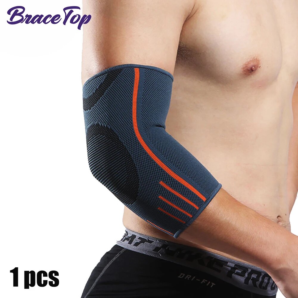 BraceTop, 1 шт, компрессионный бандаж на локоть, защитный рукав для рук, эластичный, впитывающий пот, спортивный бандаж от артрита, защита