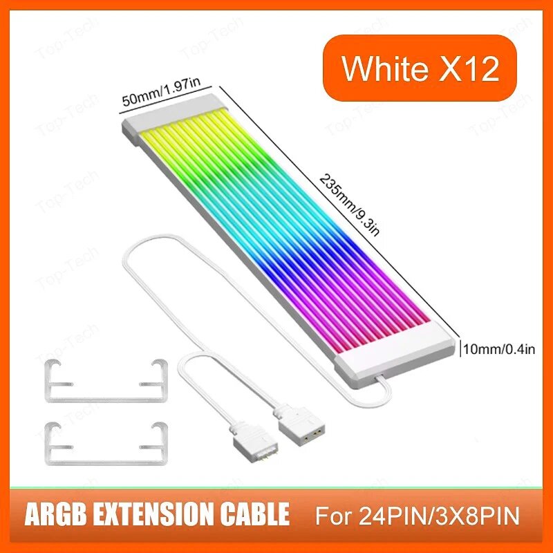 Кабель-удлинитель питания материнской платы Coolcirc ARGB LED White X12