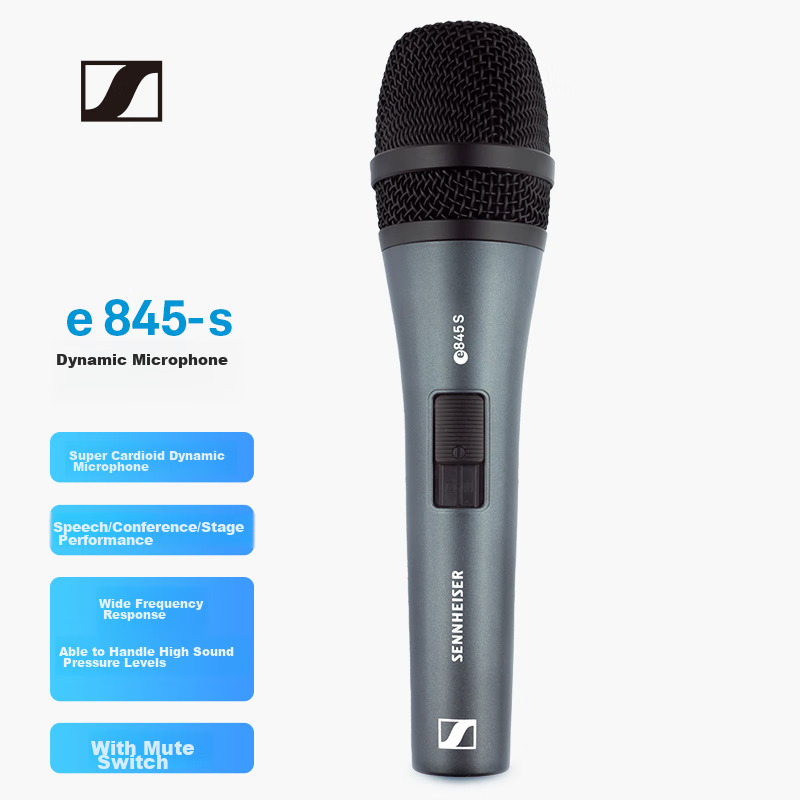 Sennheiser E845S Dynamic Microphone for Home, KTV, Stage, And Conference Use with Wired Connection