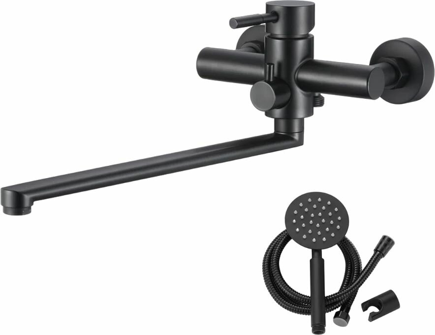 Смеситель для ванны с длинным изливом, нержавеющая сталь, BALEAR, 13221BLB, OLIVE'S