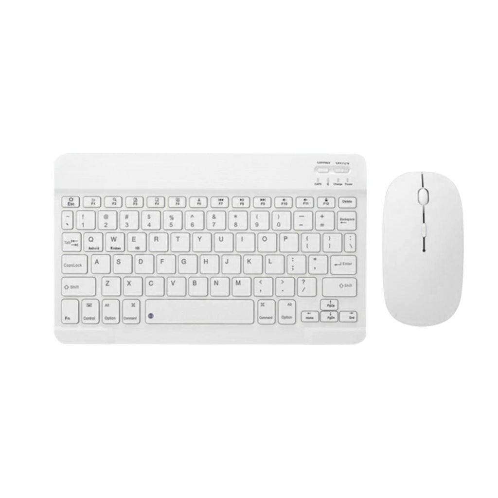 Комплект мышь + клавиатура, Комплект Bluetooth-клавиатуры и мыши для 10-дюймового планшета - белый, 1 набор