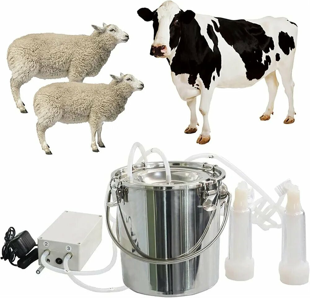Доильный аппарат объемом 7 Л для Коз и Коров С двумя ручками и импульсным насосом