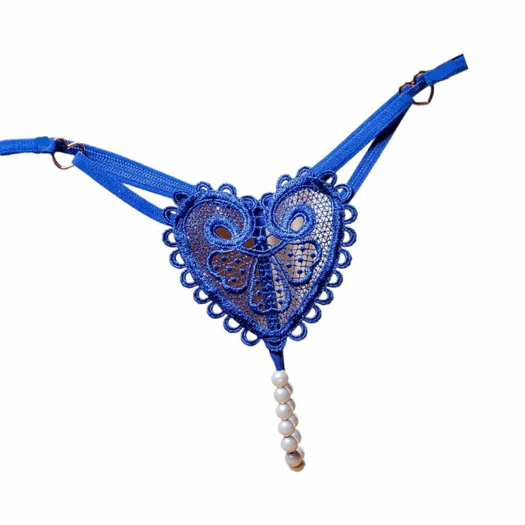 Кружевные стринги с жемчугом
