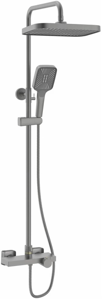 Душевая система Rose R1896T-6 315x210 мм, с термостатом, оружейная сталь