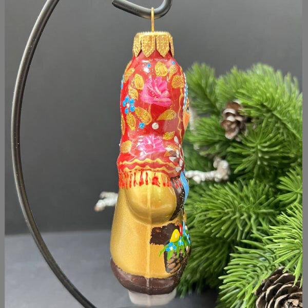 Елочная игрушка Девочка зимой, стекло, с росписью