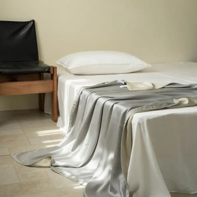 Охлаждающее одеяло из 100% лиоцелвого волокна для лета, одеяла с шалью из натуральных растений, дышащее, приятное для кожи одеяло для сна, 120x140cm, Белый