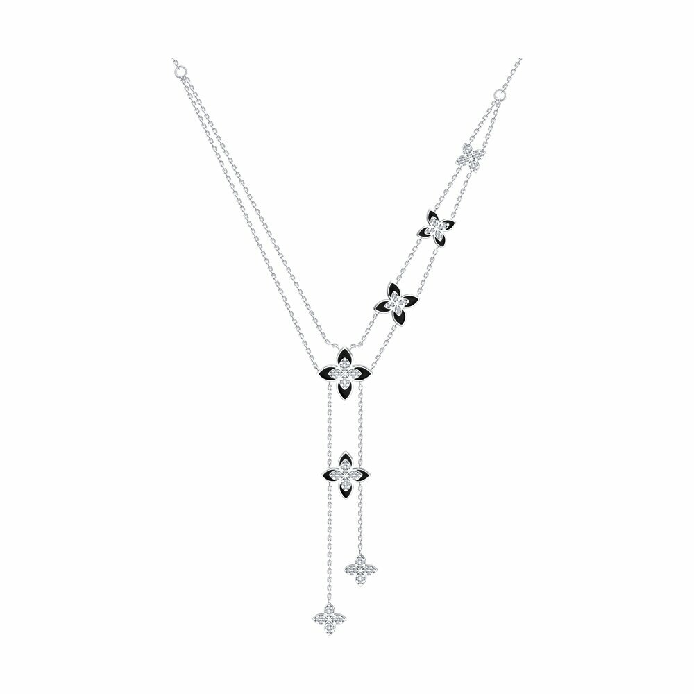 Колье, серебро, 925 проба, родирование