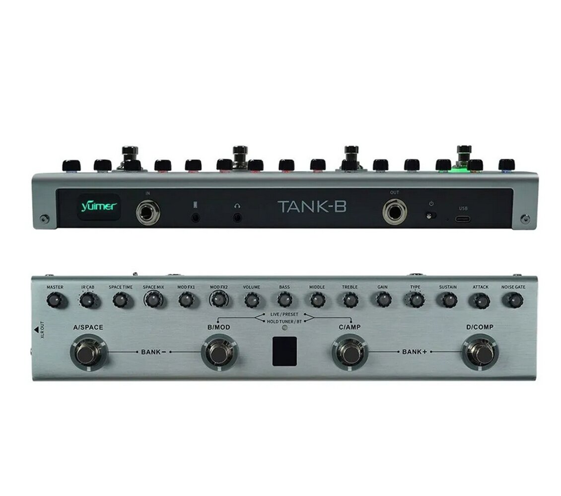 Гитарная педаль M-vave Tank-B с несколькими эффектами 36 пресетов 9 слотов предусилителя 3-полосный эквалайзер