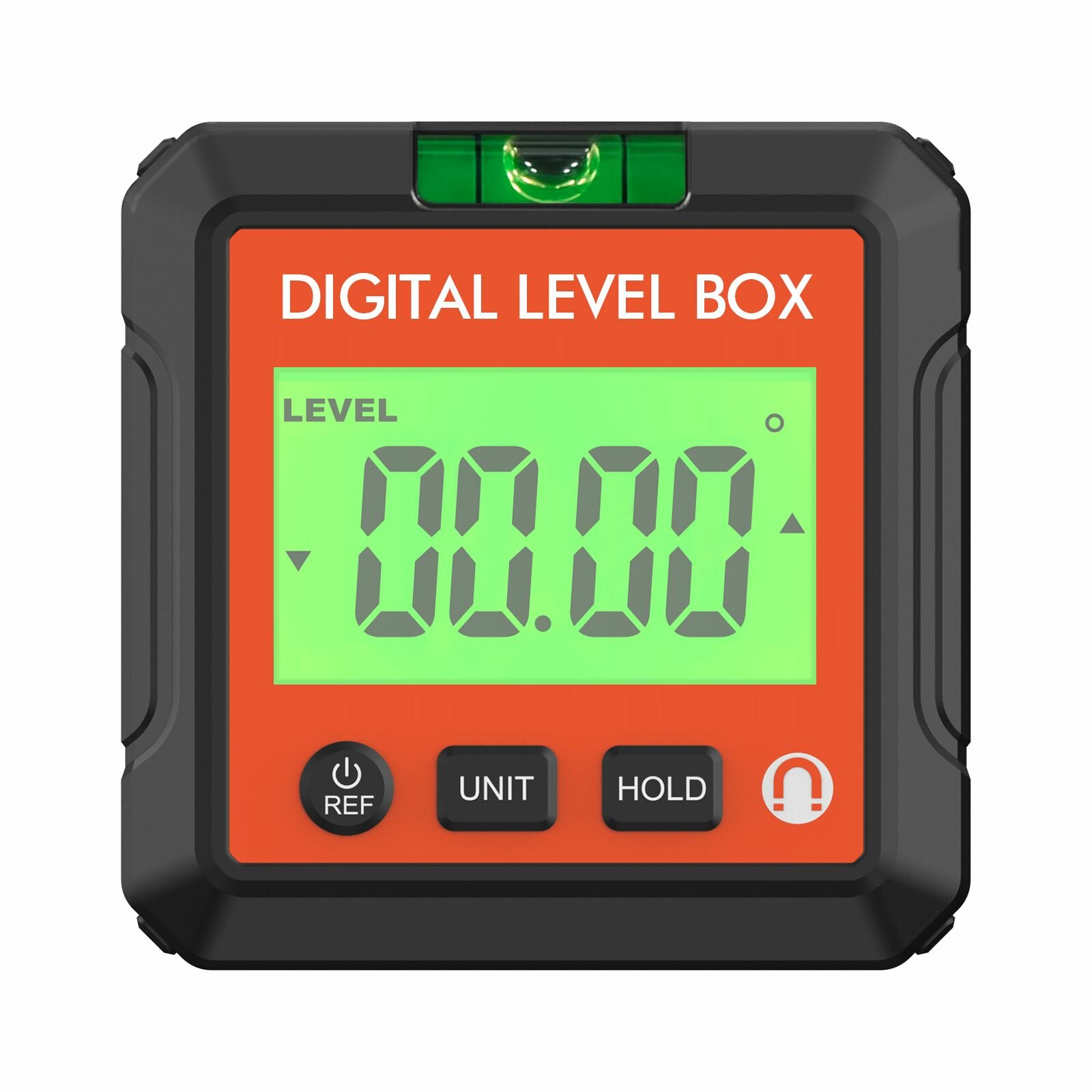 Магнитный электронный уровень с ЖК-дисплеем, пузырьковый уровень, 3-точечное магнитное крепление для легкой установки и выравнивания, компактная конструкция