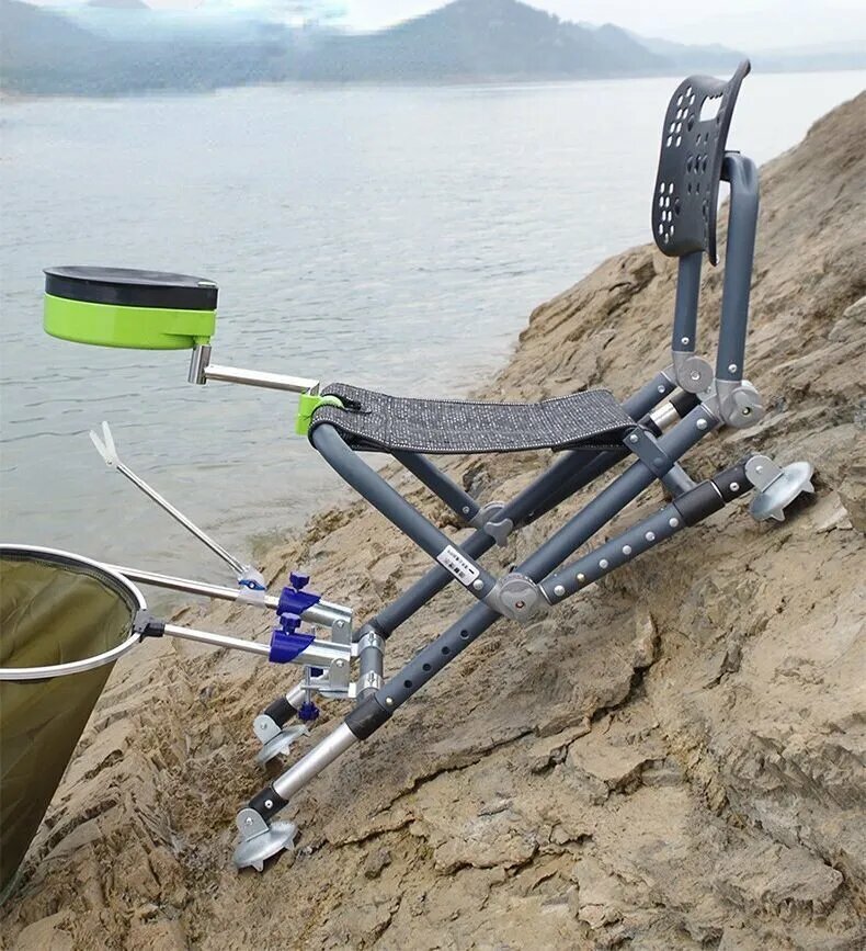 Кресло раскладное, алюминиевый сплав, серый, регулируемые ножки