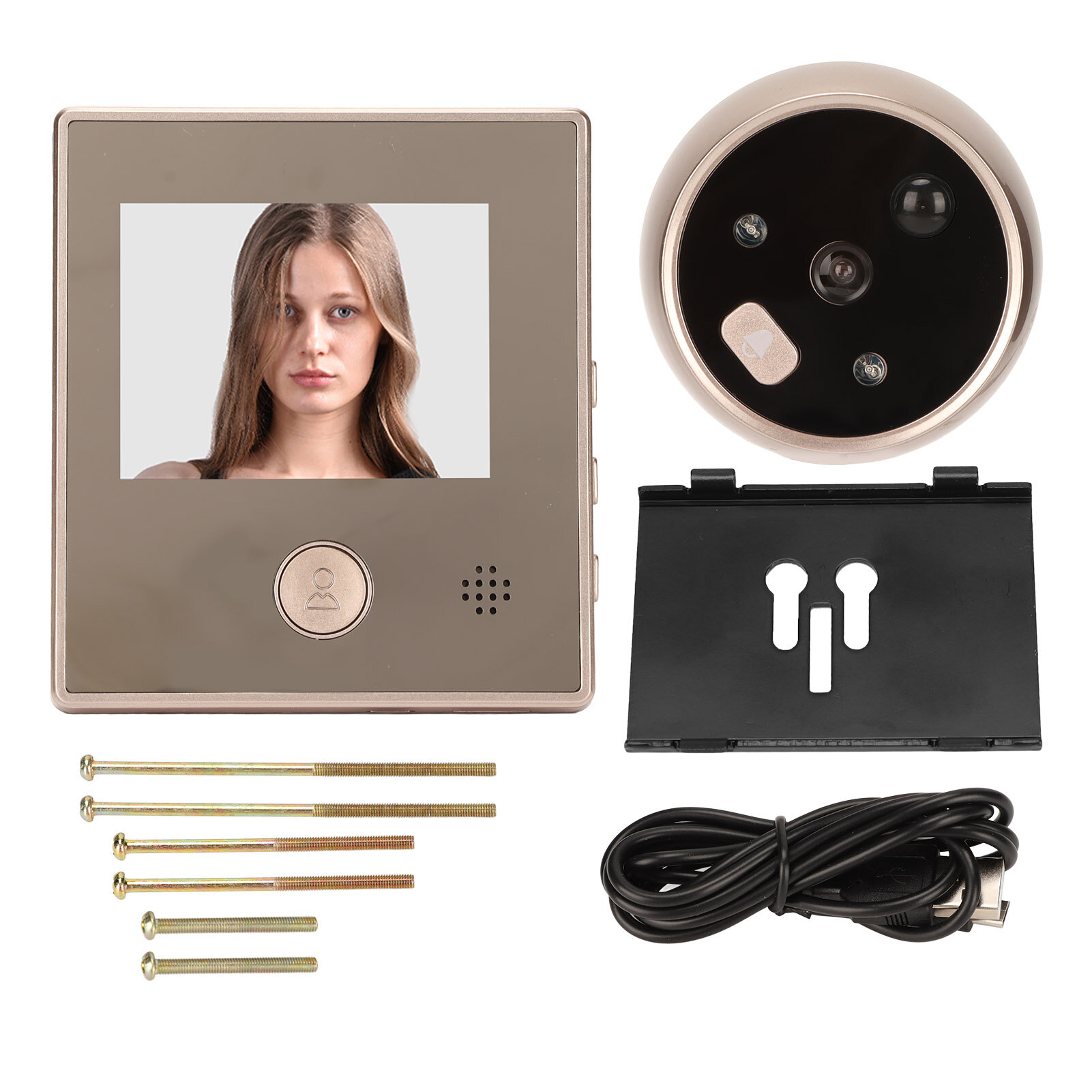 3-дюймовый умный визуальный дверной звонок с углом обзора 160 градусов, цифровой дверной глазок, видеодомофон с камерой 2 Мп