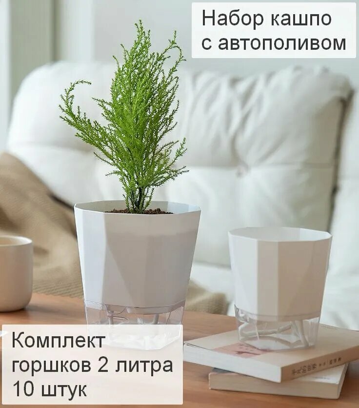 Горшок для цветов, 18 см х 17.5 см х 17.5 см, 2 л, 10 шт