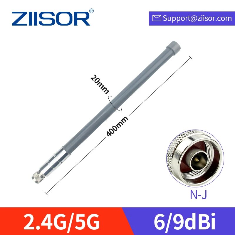 Двухдиапазонная антенна ZIISOR 2.4/5.8 ГГц серый, TXWF-BLG-40