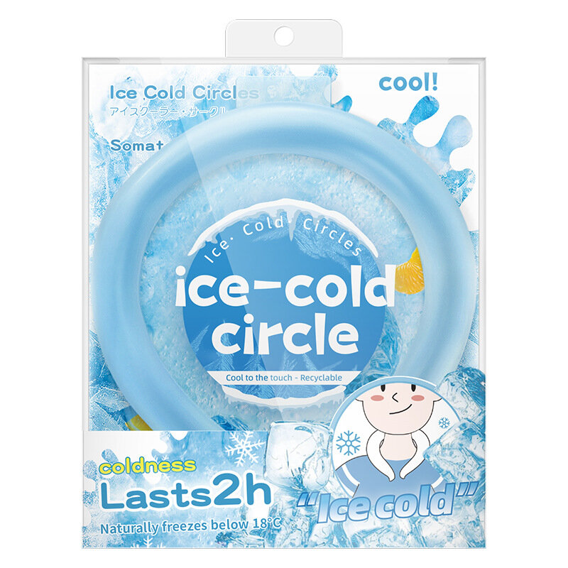 [通拓商品] Охлаждающее ледяное кольцо для летних видов спорта на открытом воздухе, охлаждающее кольцо PCM для шеи, охлаждающее кольцо, охлаждающий артефакт, подвесной шейный портативный, морская соль, синий, 18 градусов