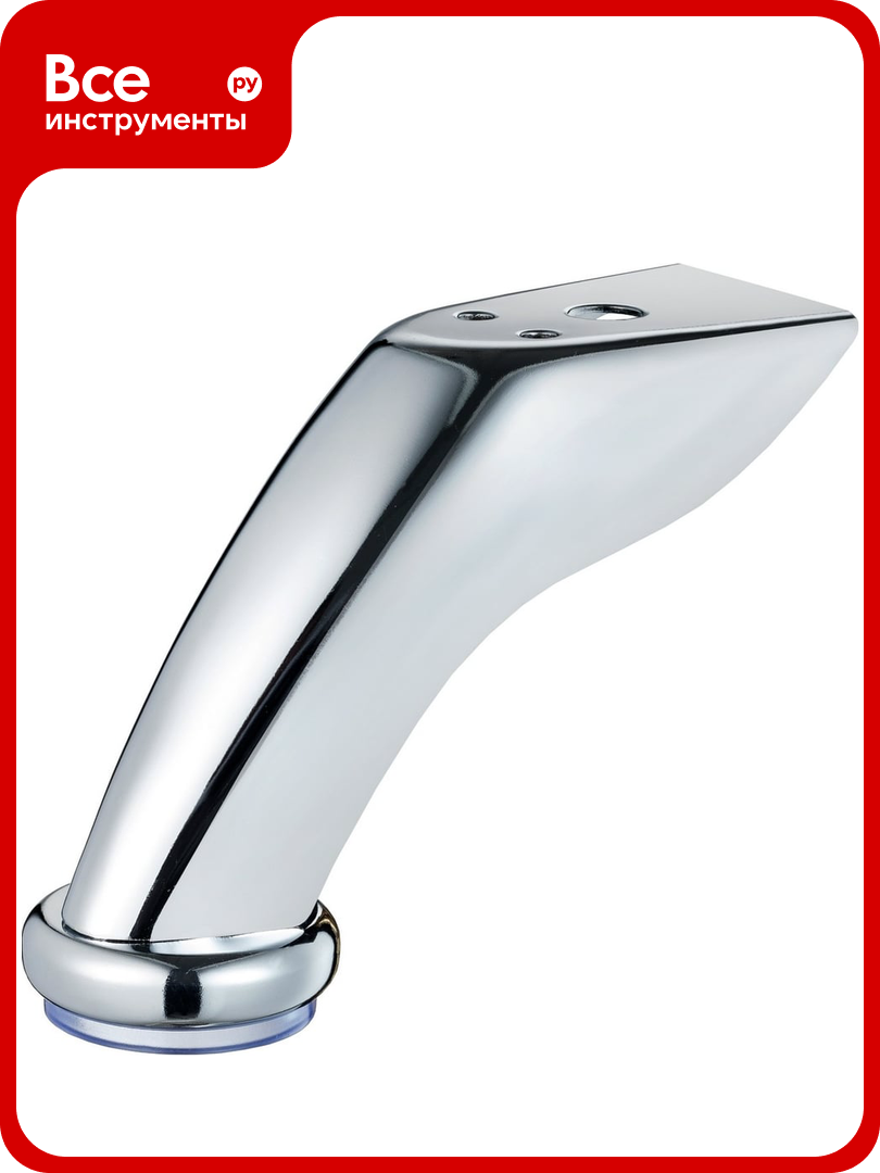 Ножка Tech-Krep металл, гнутая, нерегулируемая, H90 мм, хром - накл. 148572