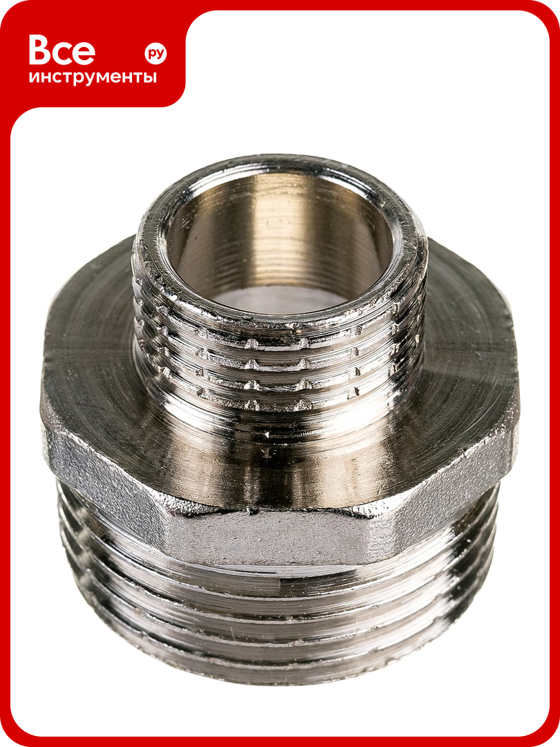Переходной ниппель RTP G 1х1/2 34911, сталь, из латуни премиум-класса марки