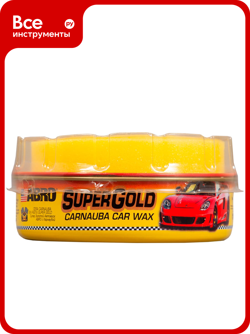 Полироль кузова Abro карнауба, губка, паста, 230 мл PW-400, пластиковая
