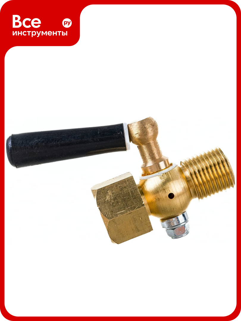 Трехходовый кран для манометра ЭКО‑М экомера G1/2вн‑G1/2нар КТХ‑GF‑GM, 2 В, латунный запорный с рычагом, резьбовое