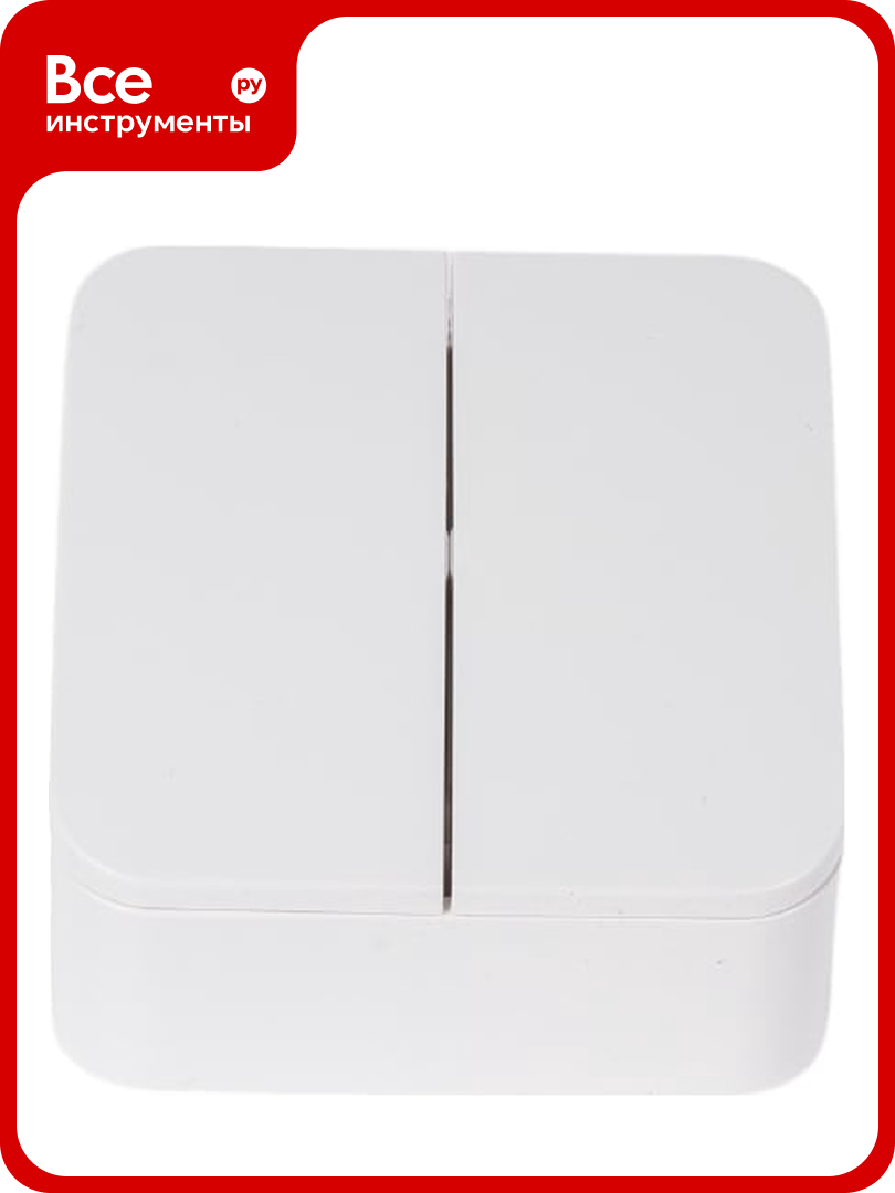 2-клавишный выключатель Systeme Electric BLANCA, О/У, 10А, 250B, белый BLNVA105001