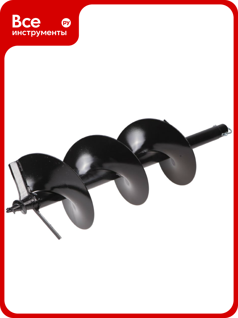 Шнек почвенный однозаходный для мотобура ECO ED-200, стальной, агротехническое оборудование, повышенная прочность