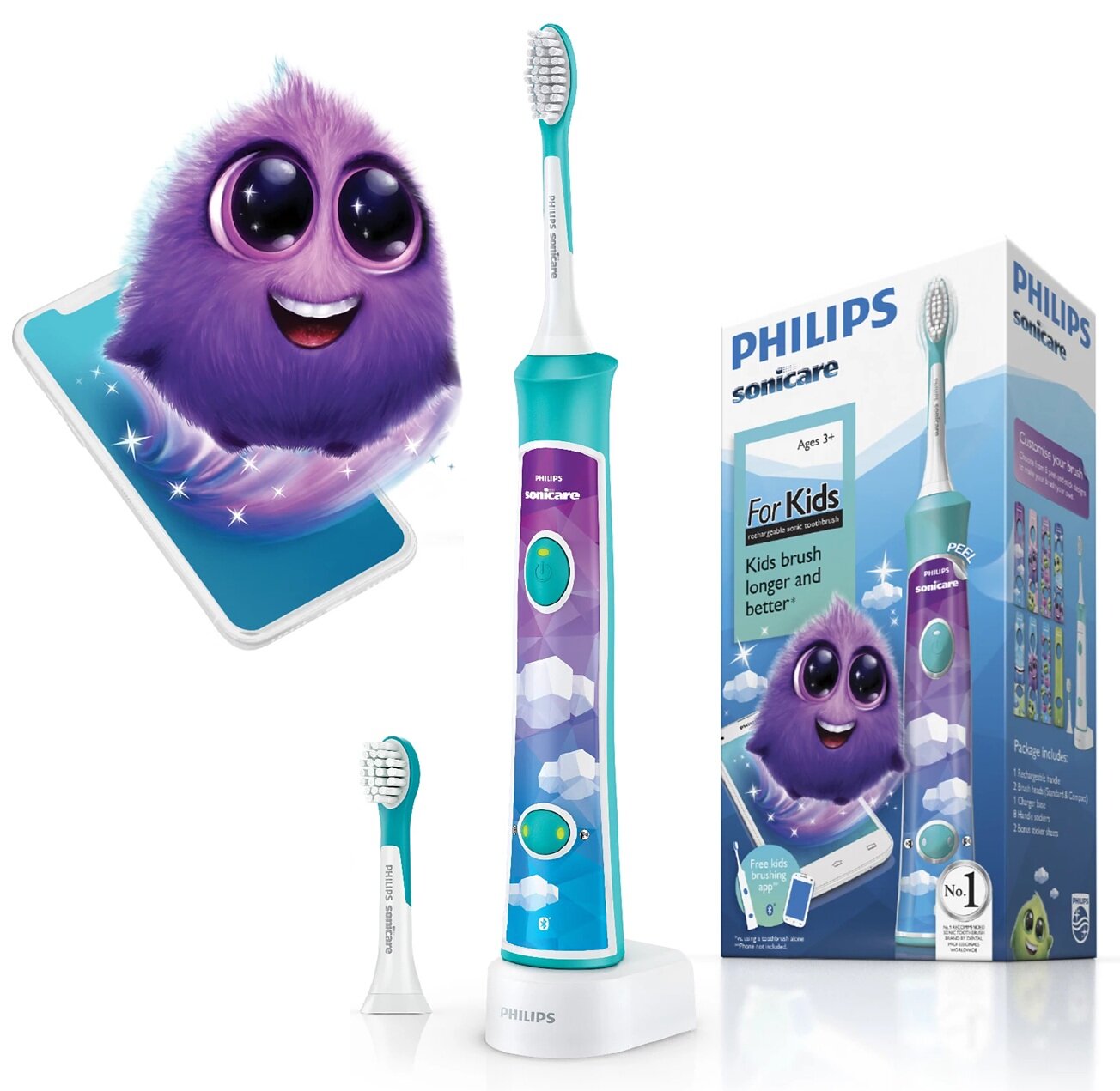 Электрическая зубная щетка для детей Philips Sonicare For Kids HX6322/04