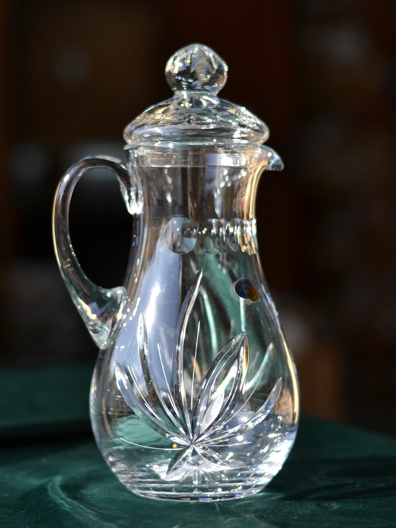 Кувшин с крышкой хрусталь Неман стеклозавод "Цветок" 1,2 л, (6209 900/43), для воды, морса, водки, алкоголя