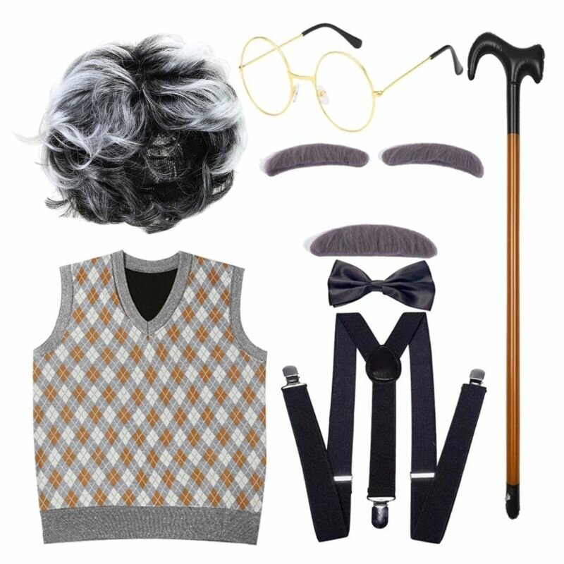 Костюм для 100 дней школы, Оранжевый жилет восьмерки - 130cm