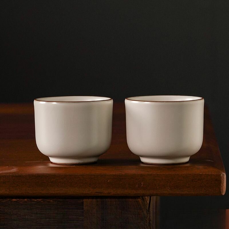 Чайная чашка "Жу Яо" премиум керамика с эффектом кракле, лепестковая форма, цвет "рисовый"