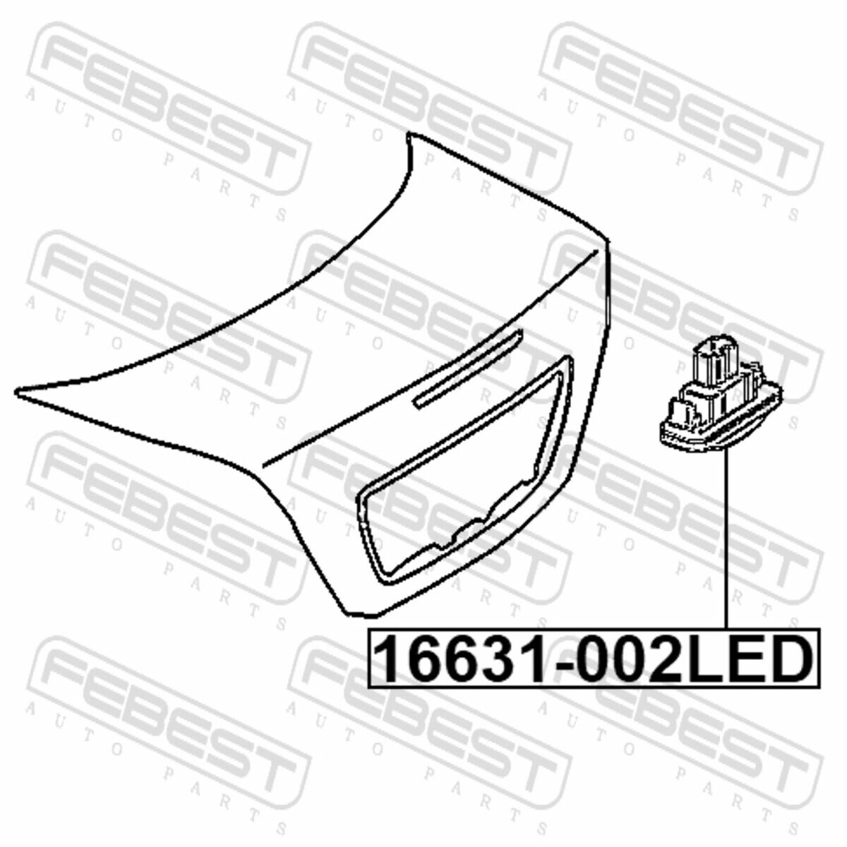 Фонарь Подсветки Номерного Знака (Led)(Febest 16631-002Led)