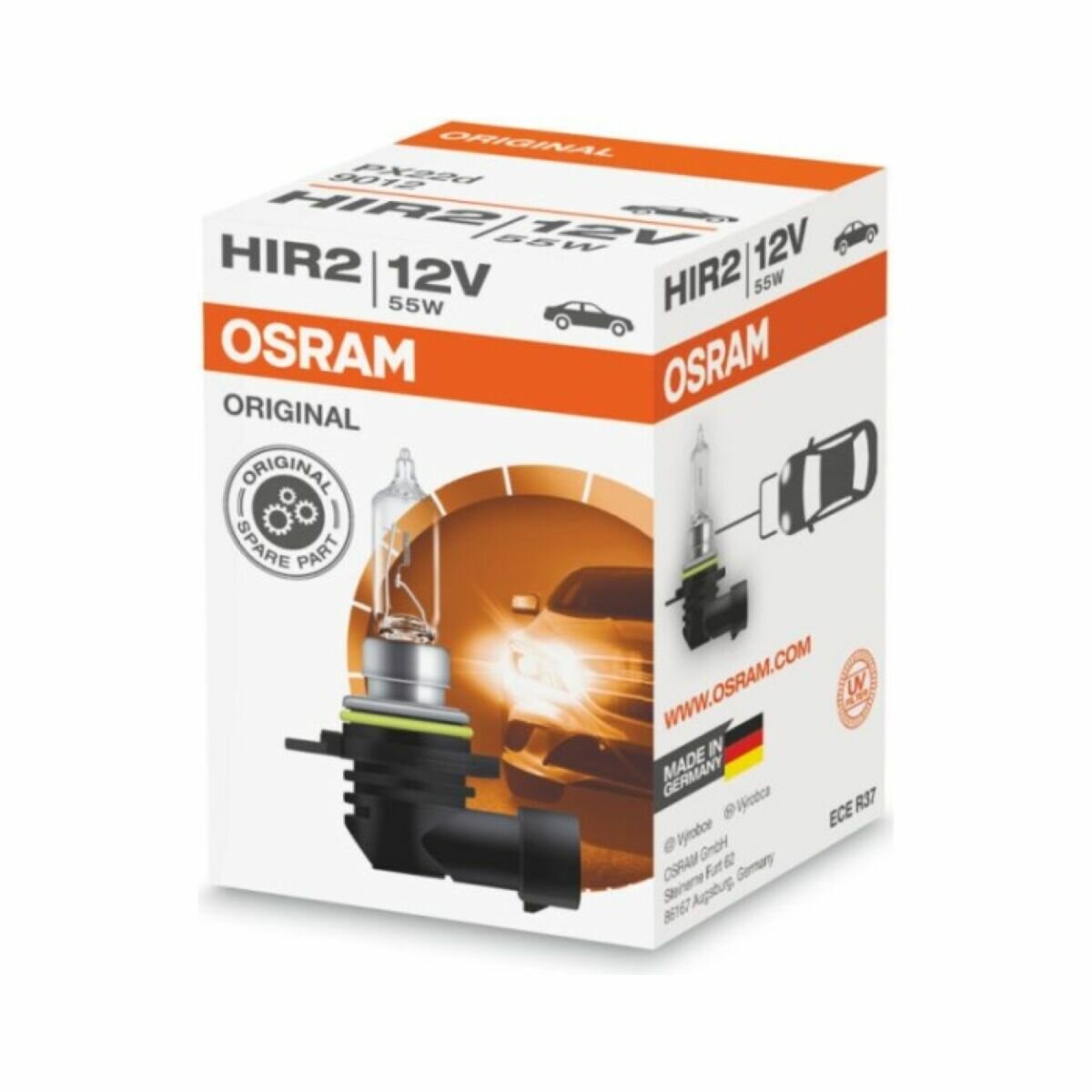 Лампа Osram Галогеновая Hir2 Px22D 55W(Osram 9012)