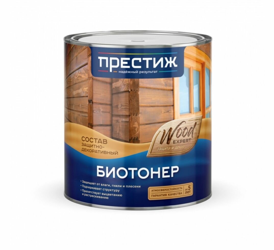 Пропитка для дерева биотонер состав защитно-декоративный Тиковое дерево 2.5 л.