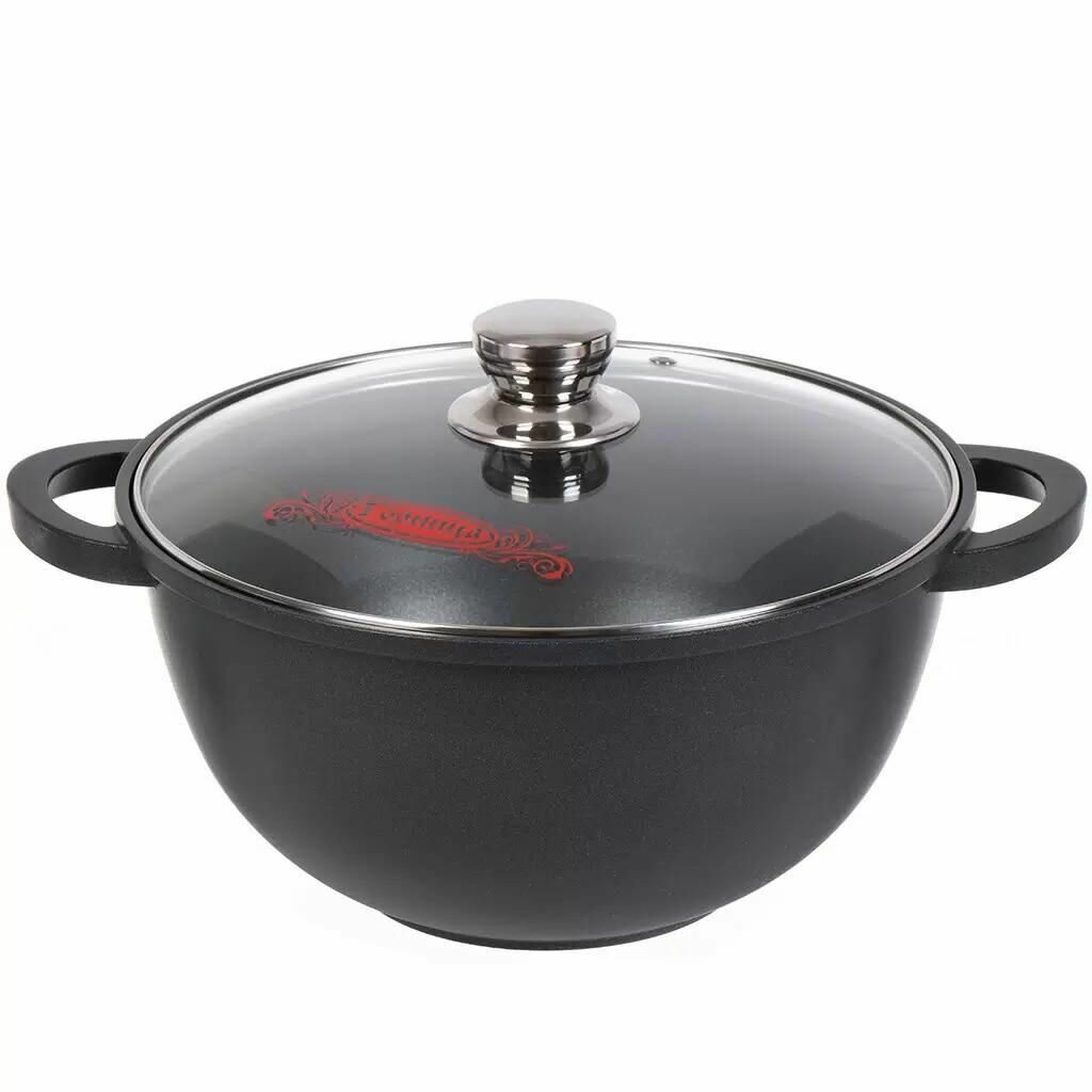 Казан горница алюминиевый, с антипригарным покрытием, 6 л, "Классик", с крышкой