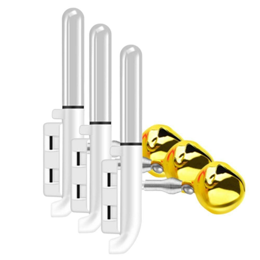 Сигнализатор поклевки с электронным светлячком и бубенчиками комплект 3 шт, для сигнализатора клева бубенчика на удочке / летней и зимней рыбалки