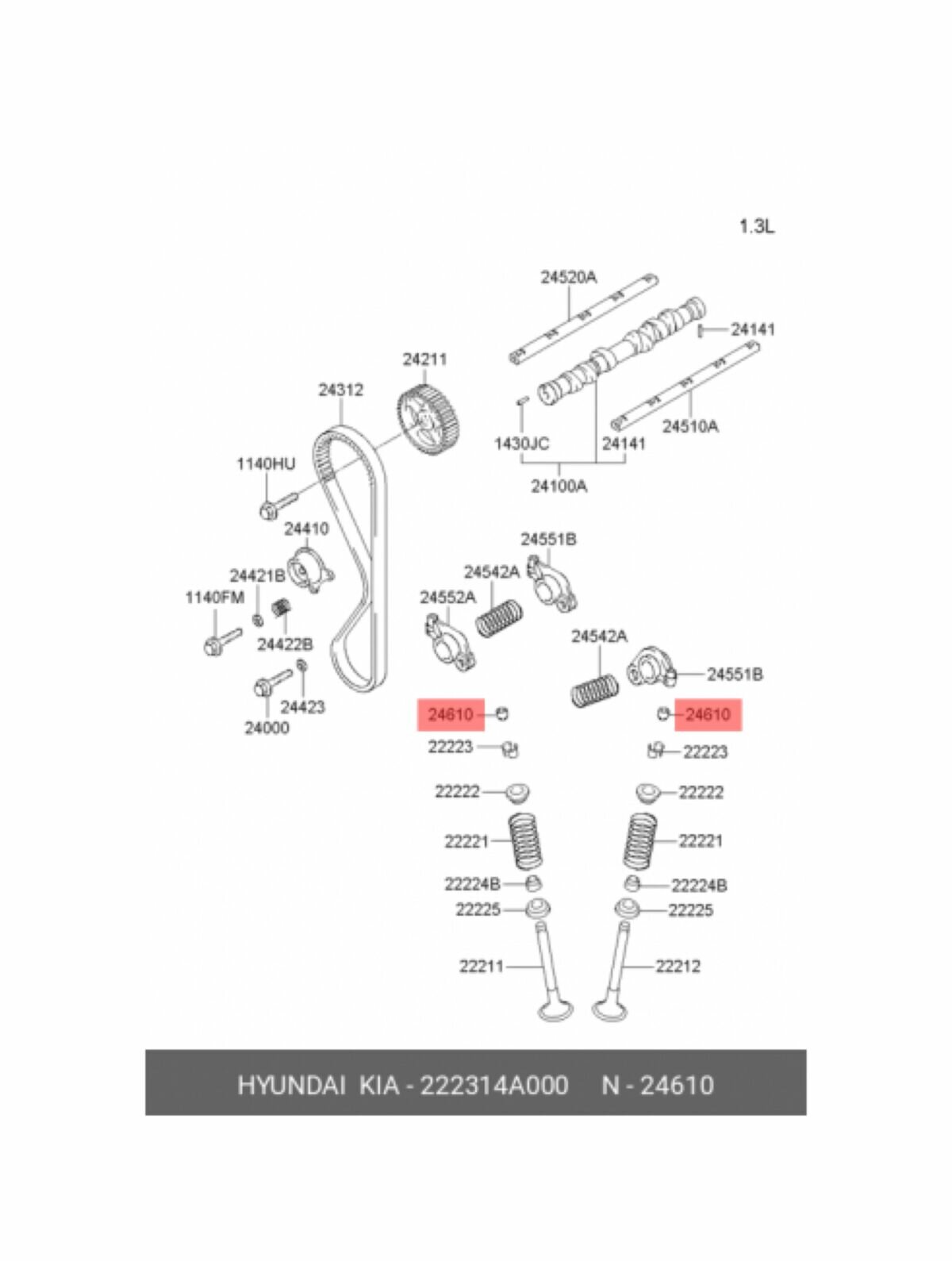 Толкатель Клапана Двигателя[Org](Hyundai/Kia 222314A000)