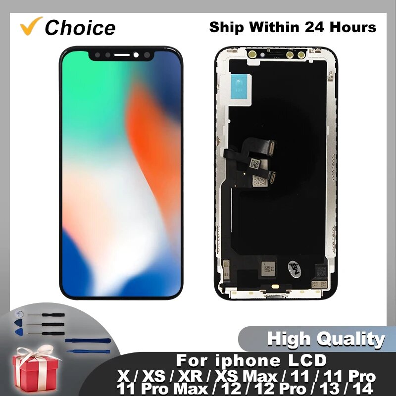 Замена LCD-дисплея И Сенсорного Экрана Для Моделей iPhone X, XR, XS MAX, 12, 13 Pro incell For X