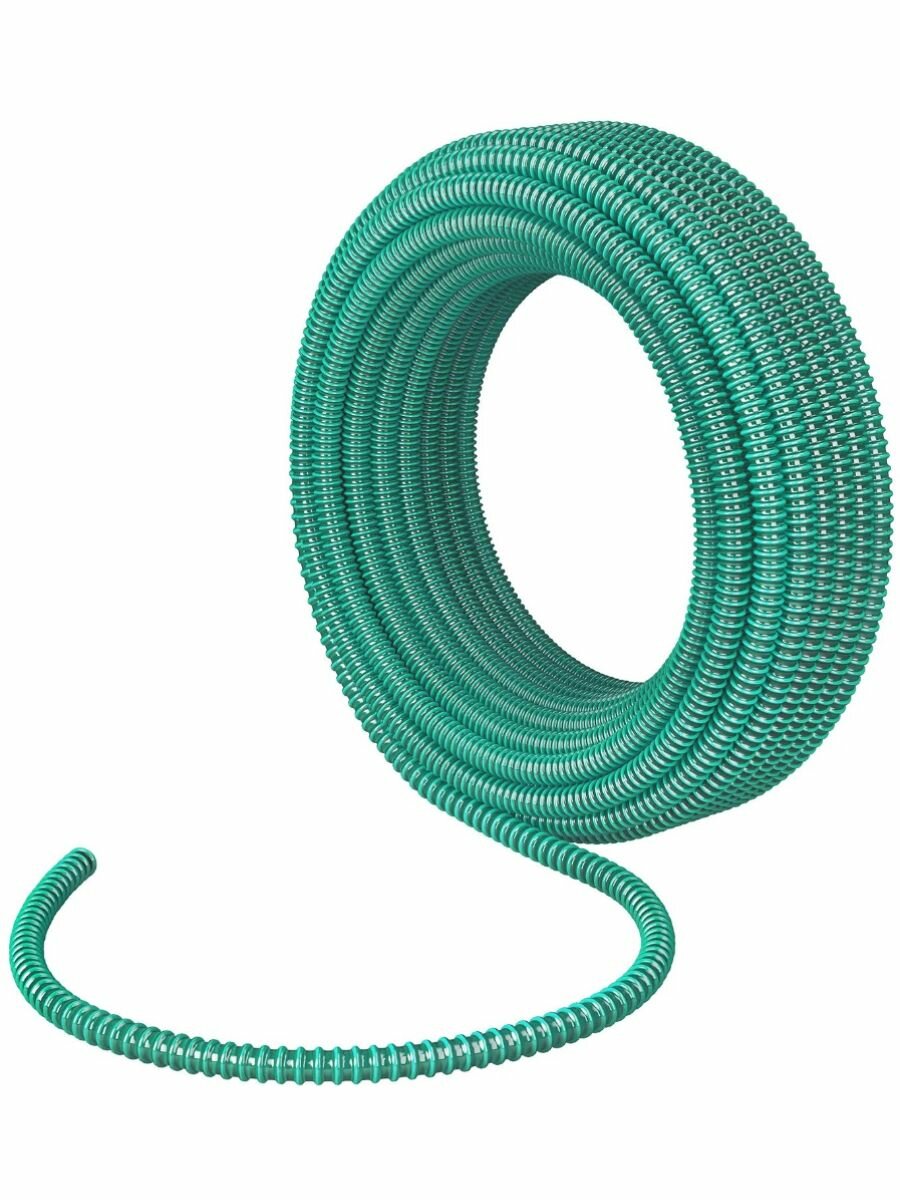 Шланг Сибртех спиральный армированный ПВХ 25мм 15 м, зеленый, (67336)