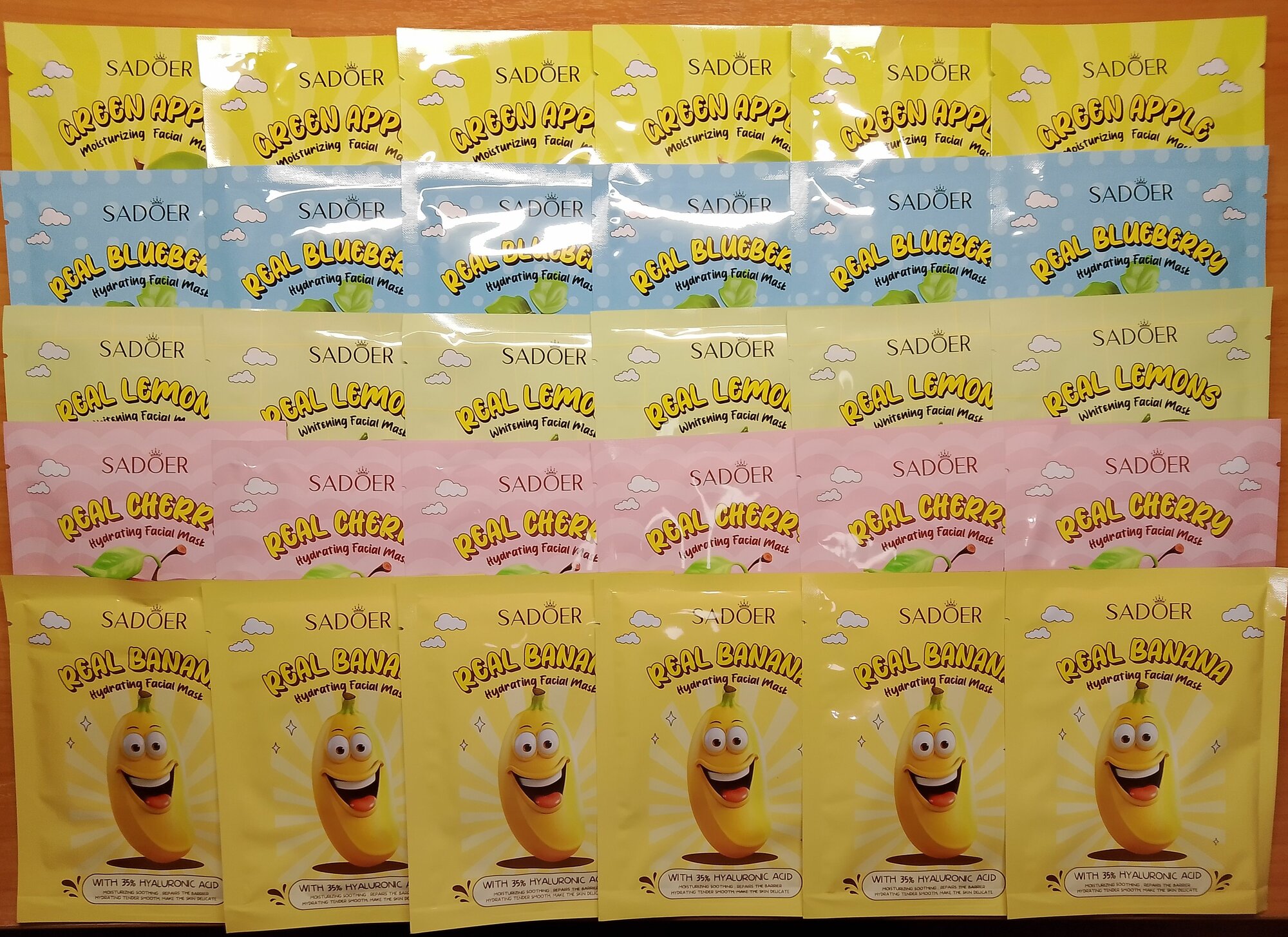 Набор (30 шт.) увлажняющих, тканевых масок для лица SADOER